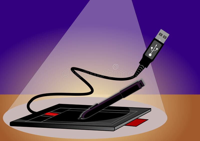 Graphic Tablet and Pen Illustration Stock Illustration - Illustration ...