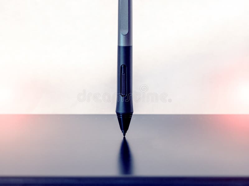 Graphic Tablet and Pen, Stylus, with Stand on a Light Background Stock ...