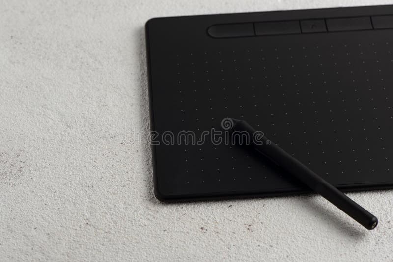 The Graphic Tablet with a Stylus Stock Photo - Image of illustrator ...