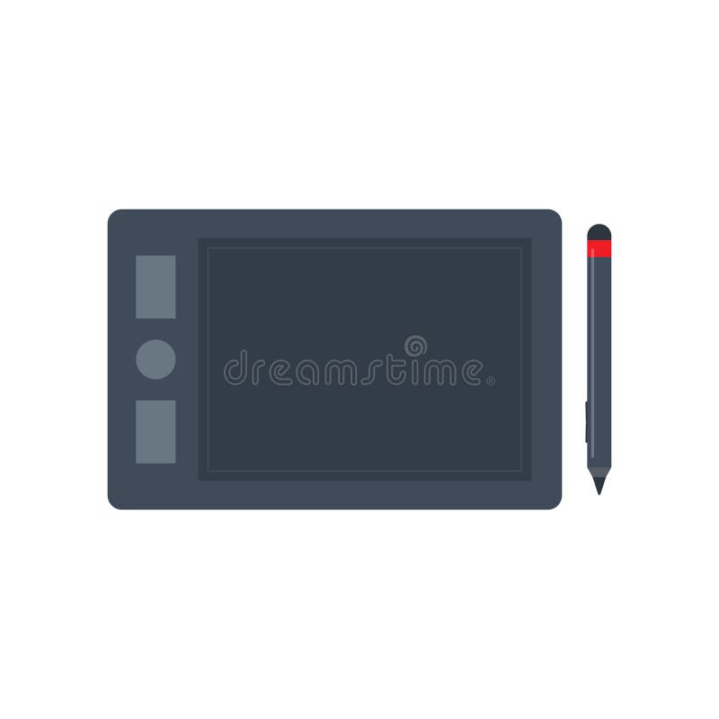 Graphic Tablet Vector Icon stock vector. Illustration of stylus - 105665199