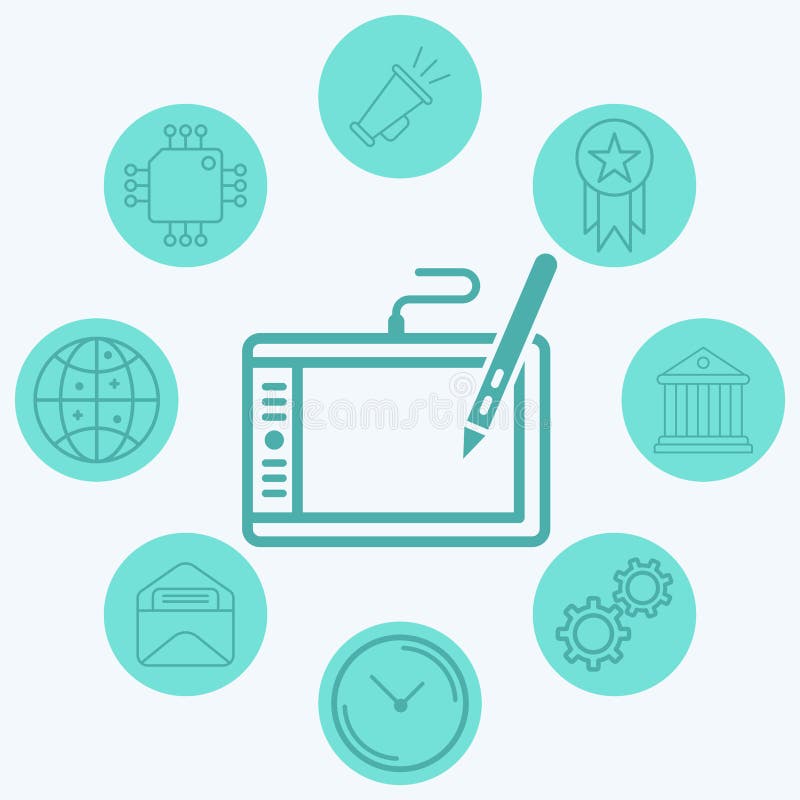 Graphic Tablet Vector Icon Sign Symbol Stock Illustration ...