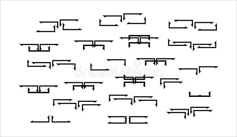 Graphic Text Break and Element Stock Vector - Illustration of ieroglif ...