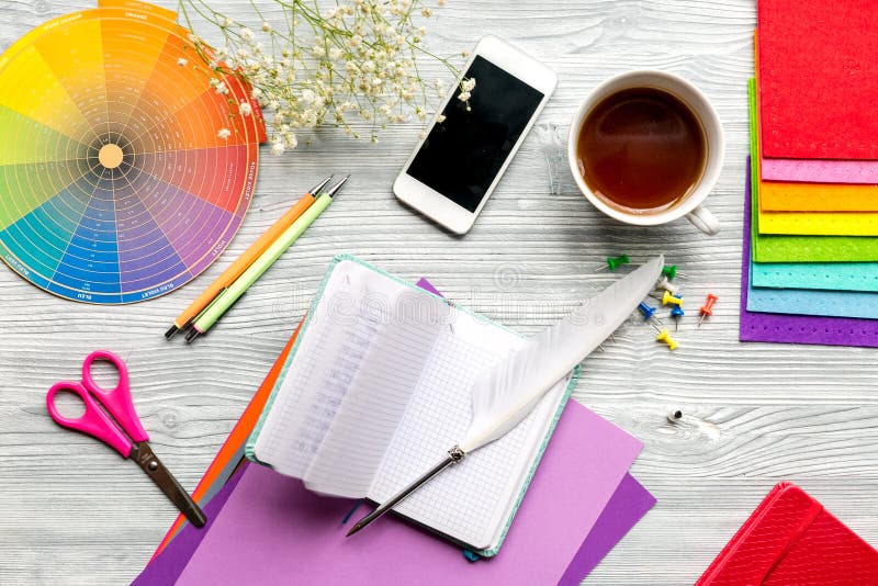 Graphic Tools in Designer Concept on White Background Top View Stock ...