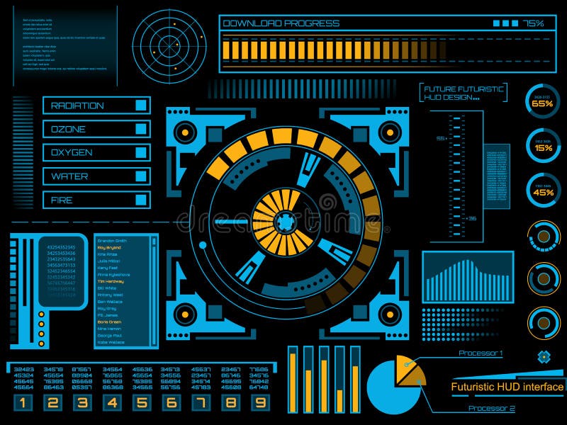 Graphic Touch User Interface HUD. Stock Vector - Illustration of ...