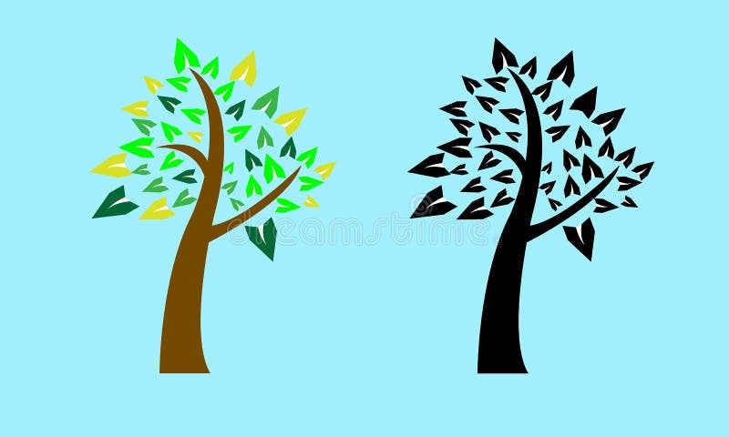 Graphic of Tree with Black Shade Tree Stock Illustration - Illustration ...