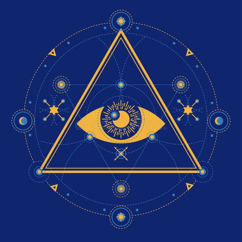 TriangleEye stock vector. Illustration of freemason - 353548785