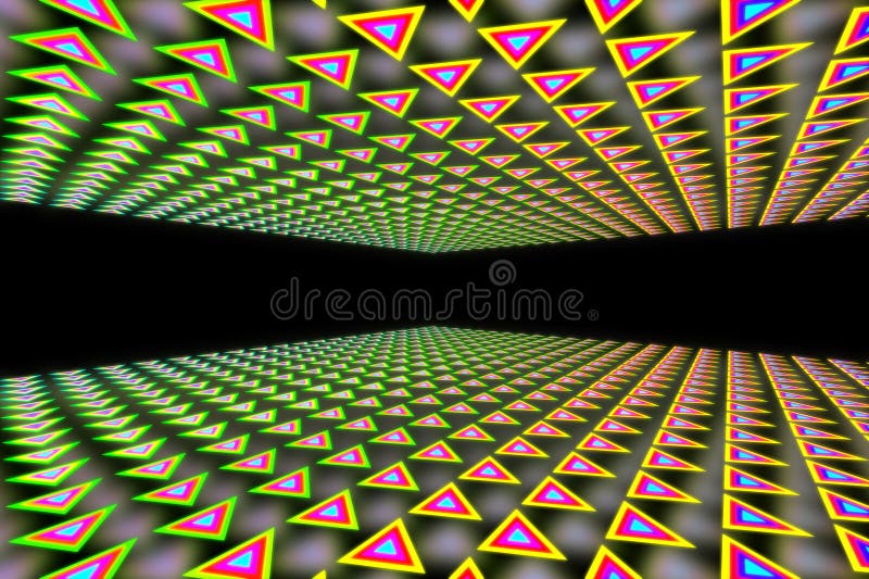 A Graphic of Triangle Shaped Objects with a Bright Neon Glow Inside a ...