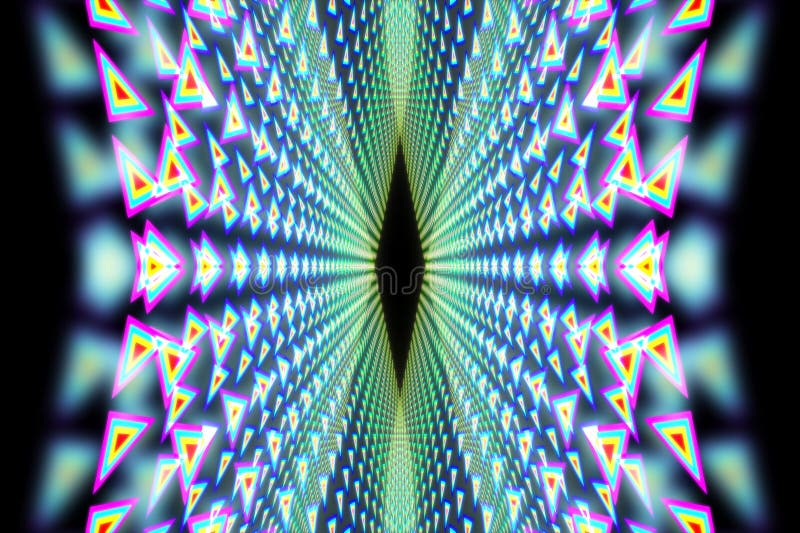 A Graphic of Triangle Shaped Objects with a Bright Neon Glow Inside a ...