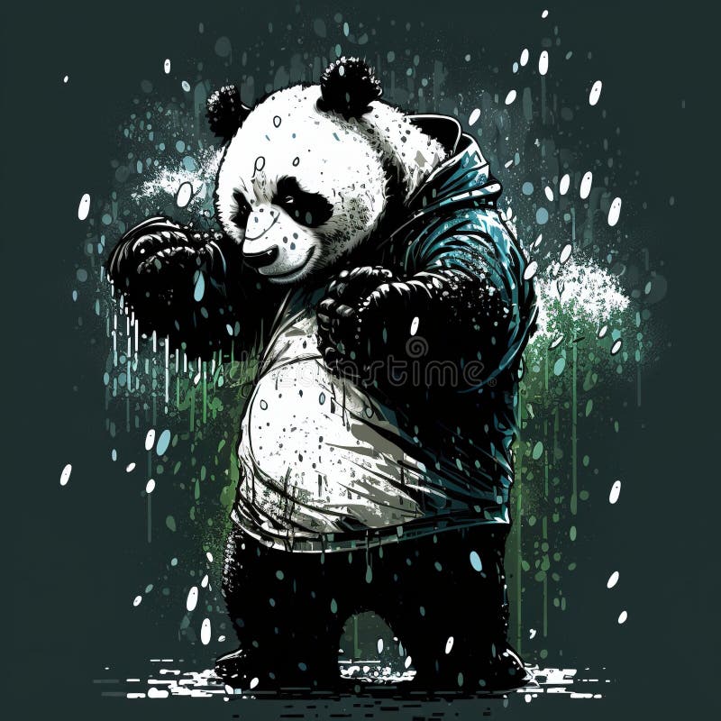 Graphic Tshirt Vector of a Panda. Generative AI Stock Illustration ...