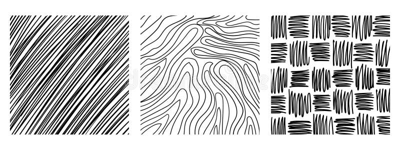 Graphic Vector Freehand Textures Set with Different Hand Drawn Patterns ...