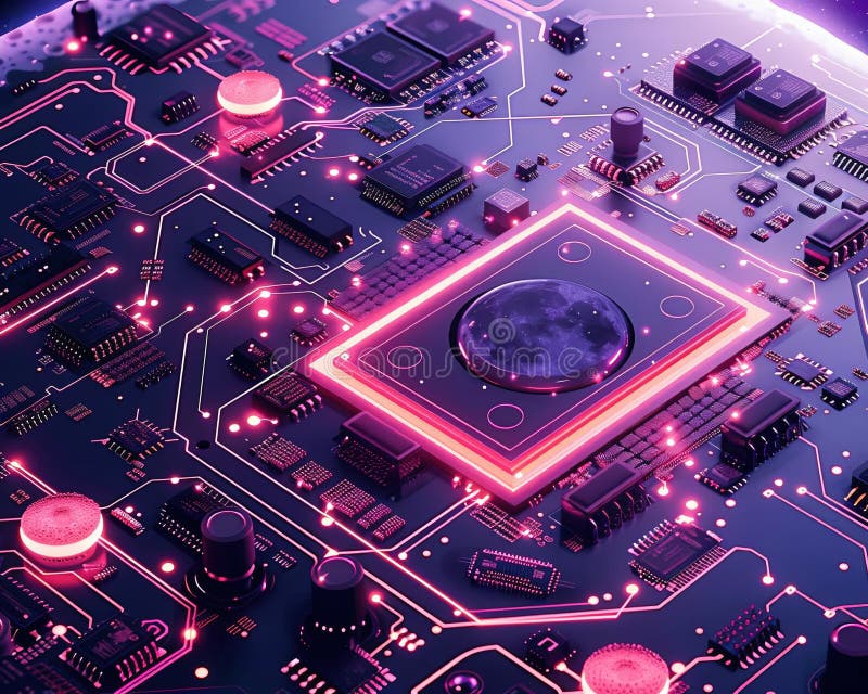 Graphic of Vector Illustration of Datadriven Advancements on a Moonlit ...