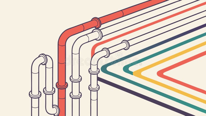 Abstract Pipe Network, Industrial System Vector, Vector Design ...