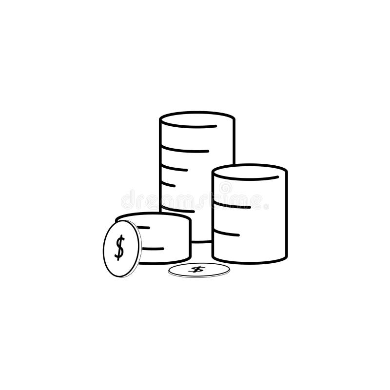 Graphic Vector Illustration of a Simple Stack of Black and White Dollar ...
