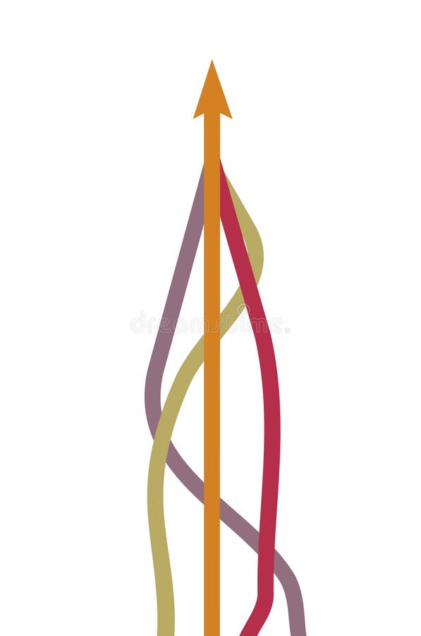 Graphic Vector of Multiple Colored Ropes Converging into Arrows ...