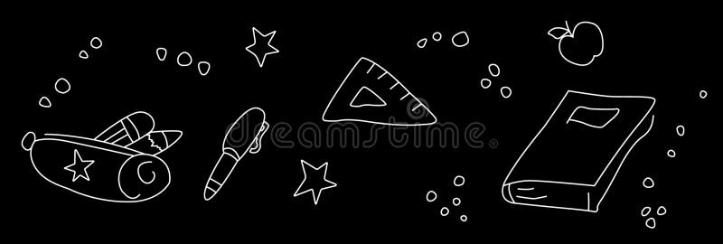 Graphic Vector of School Subjects on a Black Background Stock Vector ...