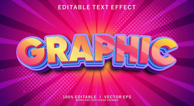 Graphic Vector Text Effect with Modern Style Design Stock Illustration ...