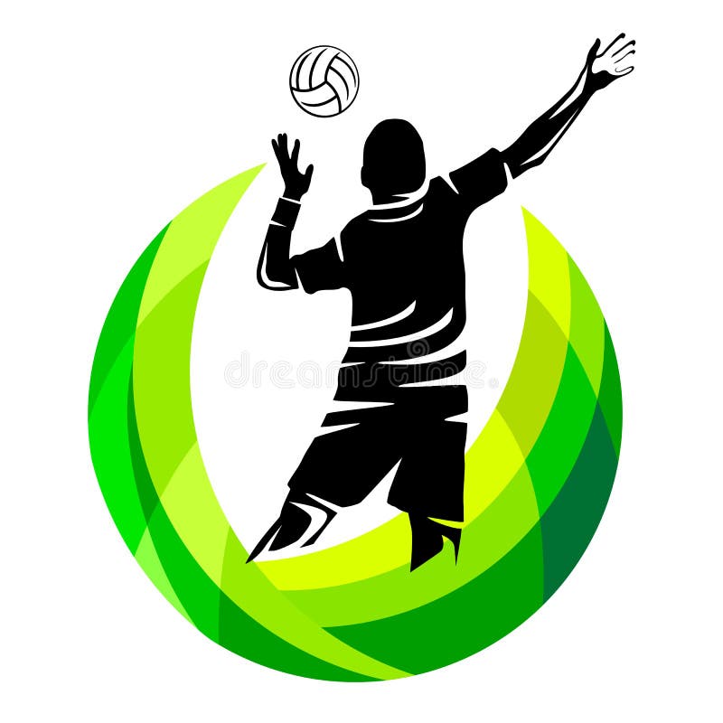 Abstract Volleyball Player Graphic in Vector Quality. Stock Vector ...