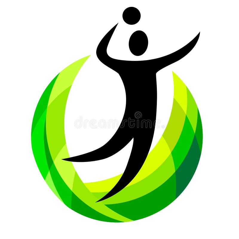 Abstract Volleyball Player Graphic in Vector Quality. Stock Vector ...