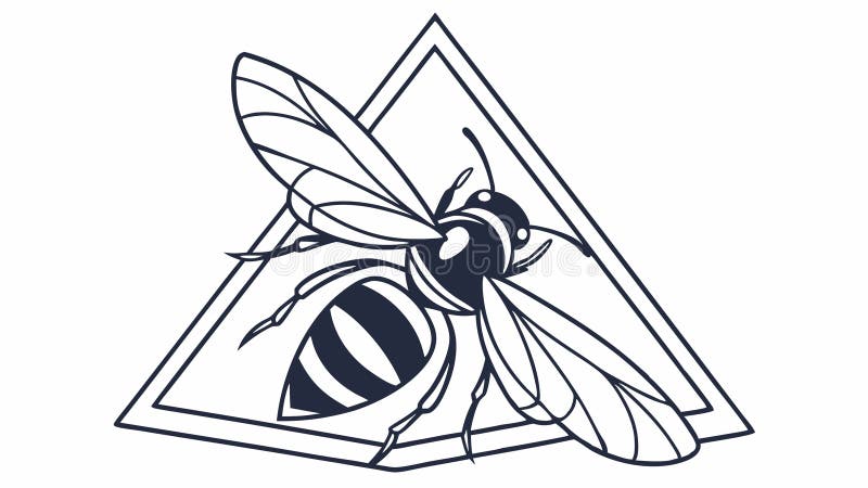 Graphic Wasp Insect in Triangle Design, Vector Design Generative AI ...