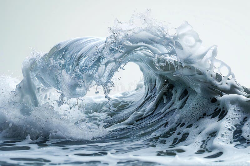 Graphic Water Wave Isolated on White Background, Simple Design, High ...