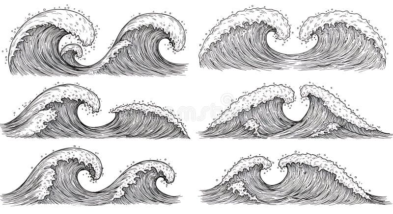 Drawn Ocean Wave Illustrations Stock Illustrations – 1,053 Drawn Ocean ...