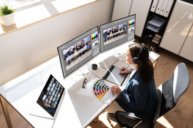 Graphic Web Designer Artist Stock Image - Image of edit, printing ...