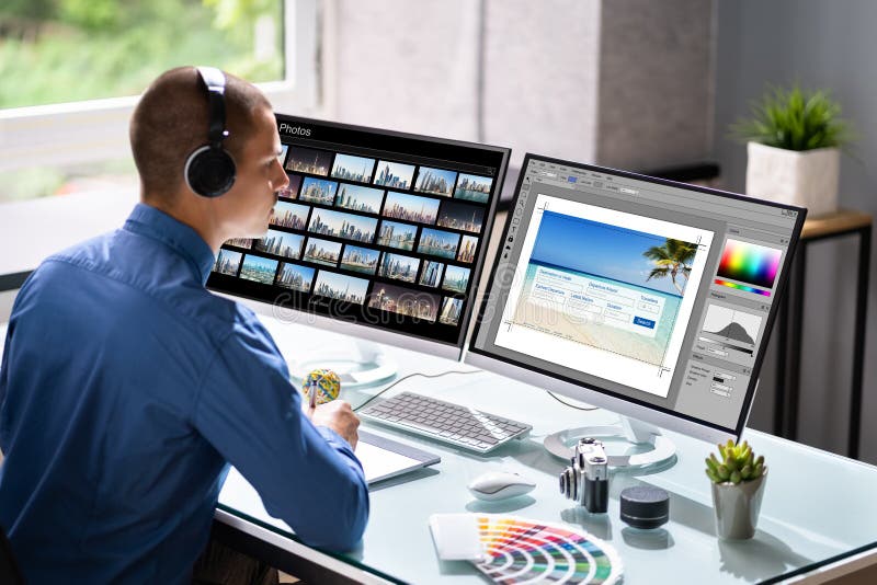 Graphic Web Designer Artist Stock Image - Image of desktop, latin ...