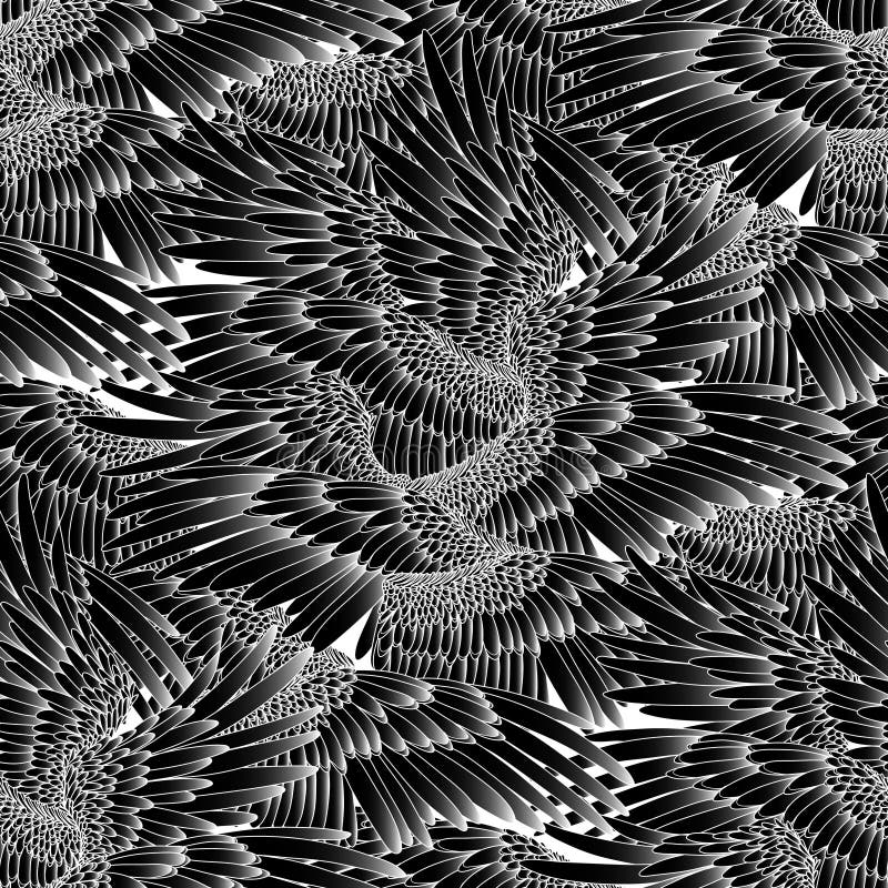 Graphic wings pattern stock vector. Illustration of monochrome - 76947466