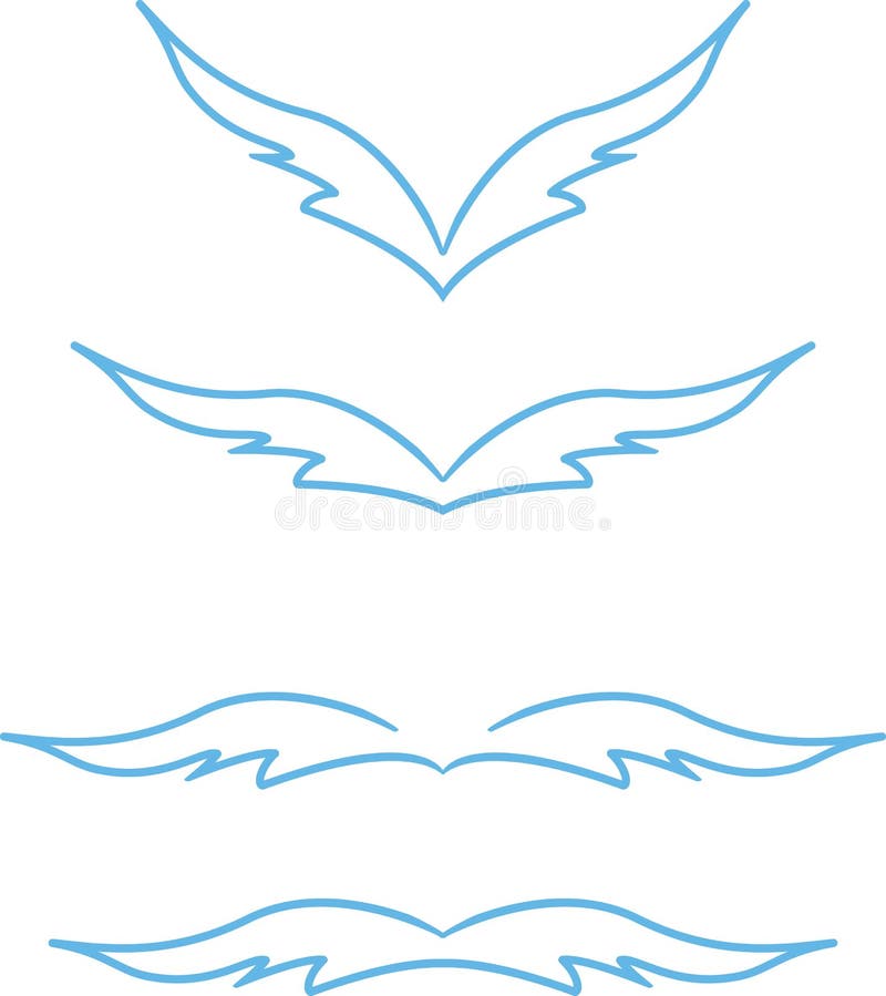 Graphic wings collection stock vector. Illustration of feather - 76946791