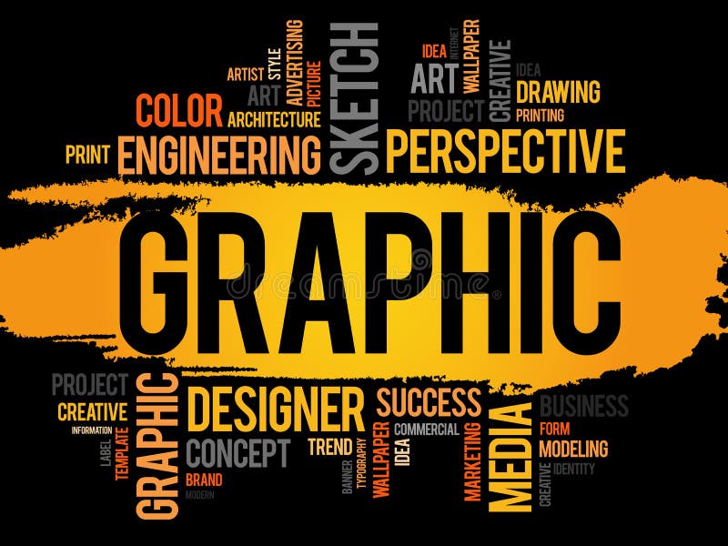 GRAPHIC word cloud stock illustration. Illustration of create - 206378387