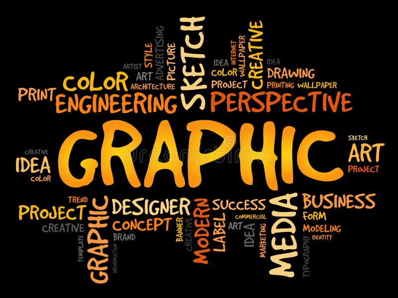 GRAPHIC word cloud stock illustration. Illustration of show - 200329488