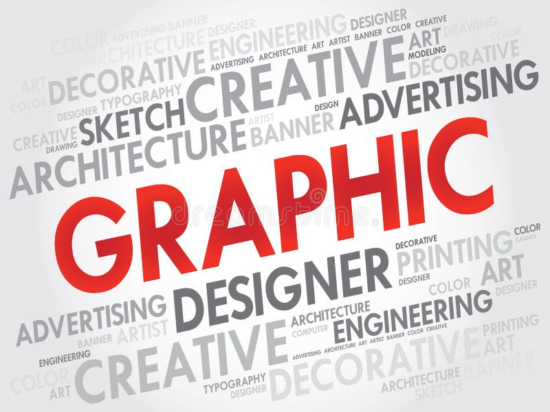 GRAPHIC word cloud stock illustration. Illustration of draw - 205520978