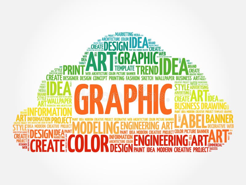 GRAPHIC word cloud stock image. Image of aesthetic, creation - 199096759