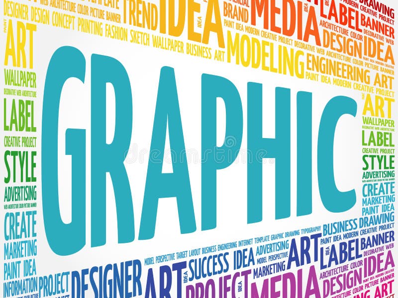 GRAPHIC word cloud stock illustration. Illustration of create - 206378387
