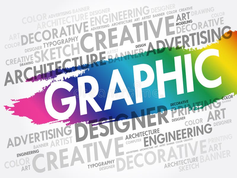 GRAPHIC word cloud stock illustration. Illustration of create - 206378387