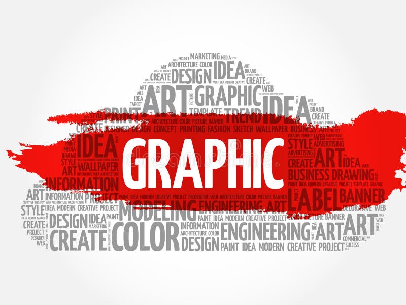 GRAPHIC word cloud stock illustration. Illustration of sketch - 206377953