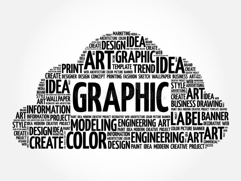 GRAPHIC word cloud stock illustration. Illustration of create - 206378387