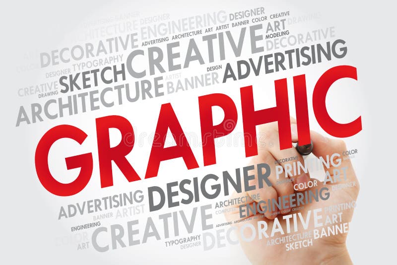 GRAPHIC word cloud stock image. Image of aesthetic, creation - 199096759