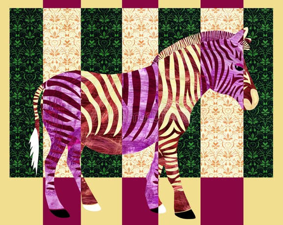 Multi-colored Zebra with Stripes Stock Illustration - Illustration of ...