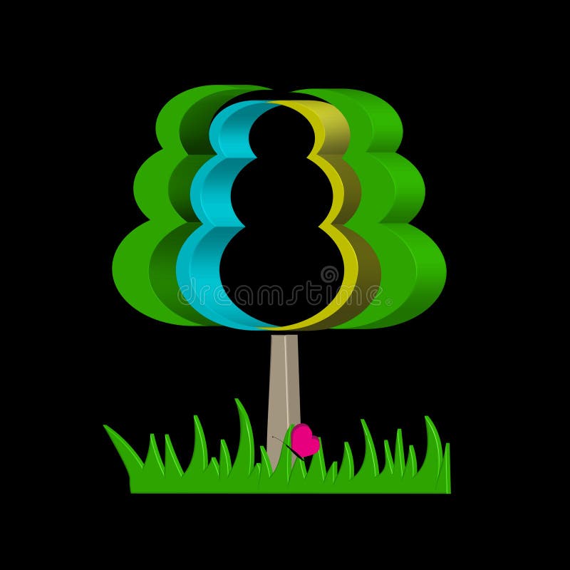 Graphical Abstract Tree on a Black Background Stock Illustration ...