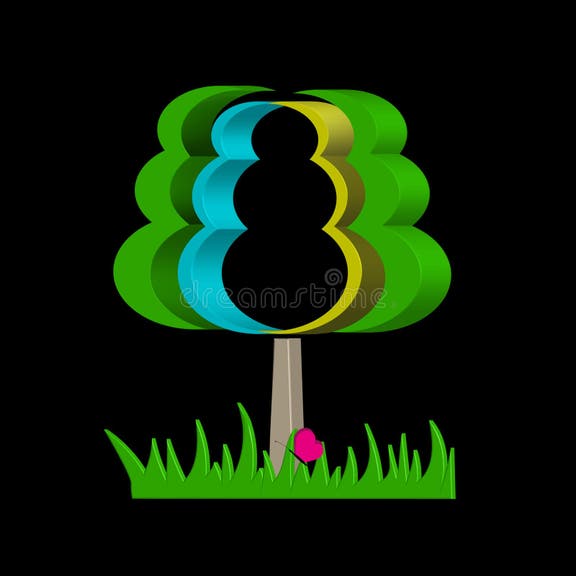 Graphical Abstract Tree on a Black Background Stock Illustration ...