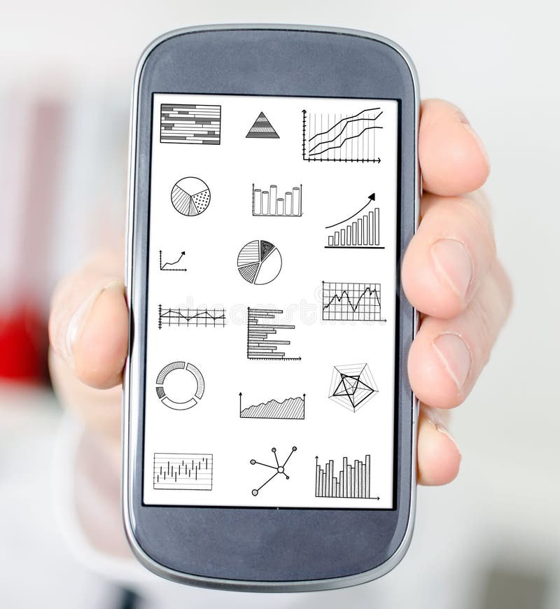 Graphical Analysis Concept on a Smartphone Stock Photo - Image of ...