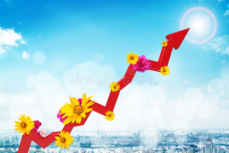Graphical Chart with Flowers Stock Photo - Image of venture, graph ...