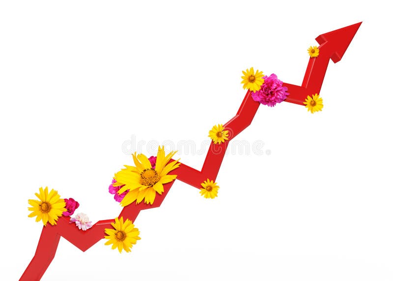 Graphical Chart with Flowers Stock Photo - Image of graph, venture ...