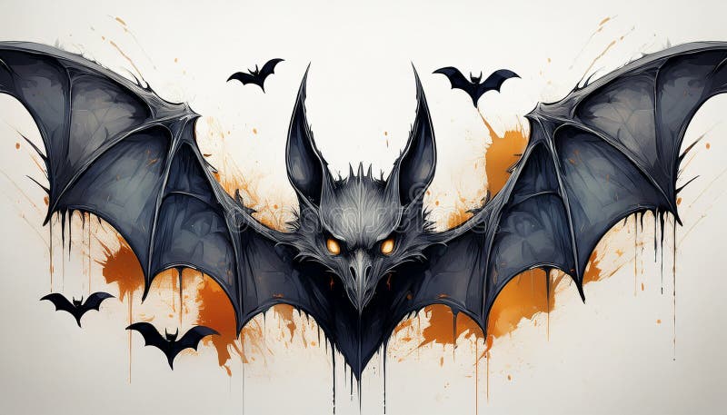 Illustration of a bat stock illustration. Illustration of rendered ...