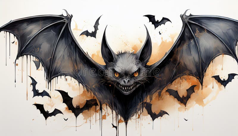 Illustration of a bat stock illustration. Illustration of sharp - 375391883