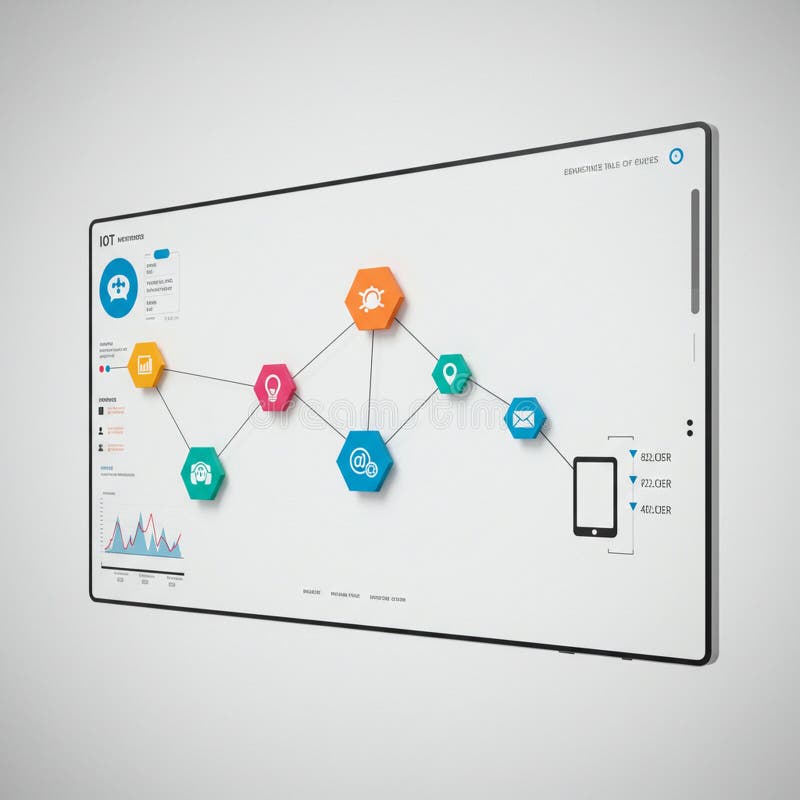 Graphical Interface Concept Showing Internet of Things (IoT) Network ...