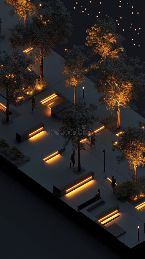 Graphical Isometric View of a Room with Integrated Lighting Generative ...