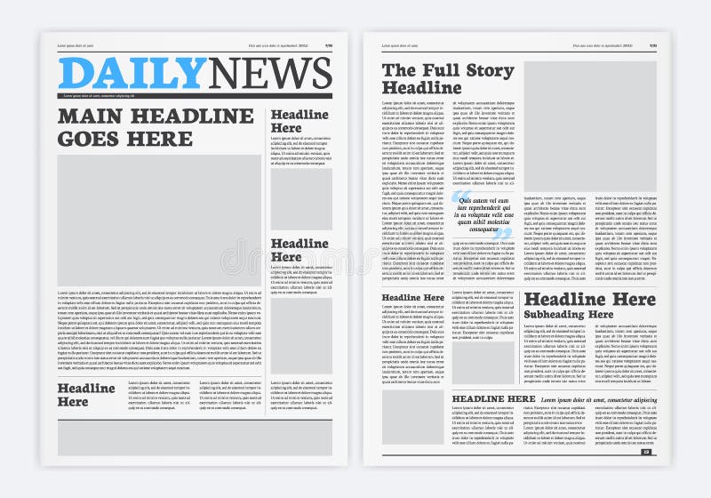 Graphical Layout Newspaper Template Stock Vector - Illustration of ...