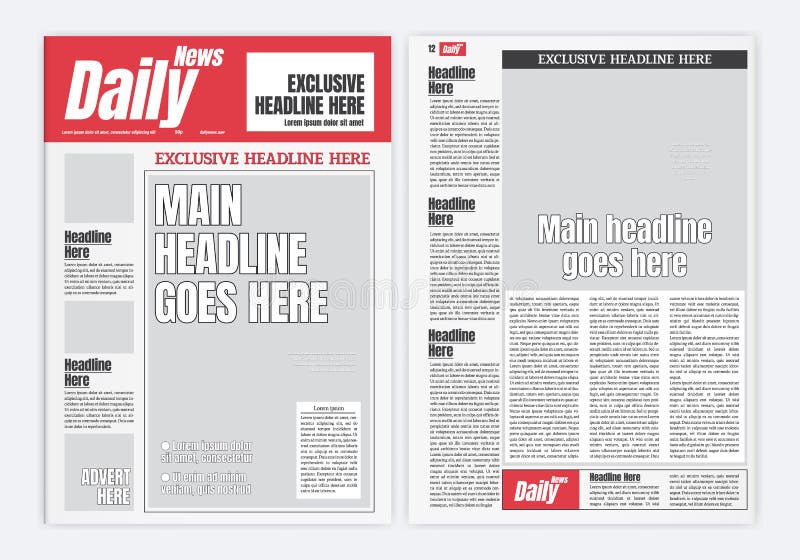 Graphical Layout Newspaper Template Stock Vector - Illustration of ...